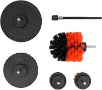 China 1/4in Drive Nylon Scrubber Brush Set 5pc With 1pc Extension Red Stiff Bristle for sale