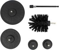 China 1/4in Drive Nylon Scrubber Brush Set 5pc With 1pc Extension Red Stiff Bristle for sale