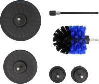 China 1/4in Drive Nylon Scrubber Brush Set 5pc With 1pc Extension Red Stiff Bristle for sale
