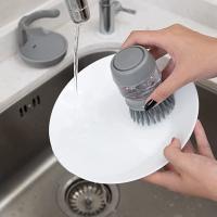 China Handheld Dish Soap Brush With Sturdy Nylon Bristles for sale