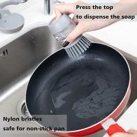 China Handheld Dish Soap Brush With Sturdy Nylon Bristles for sale
