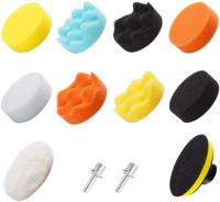 China Sponge Abrasive Buffing Pads For Drill 22PCS Red Blue Green for sale