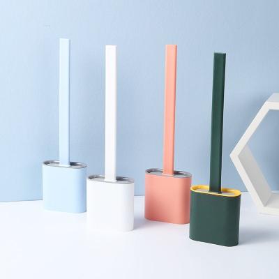 China Non SlipTPR Silicone Toilet Bowl Brush Deep Cleaning for sale