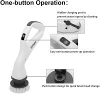 China Rechargeable Cordless Electric Spin Scrubber With 4 Replaceable Brush Heads for sale