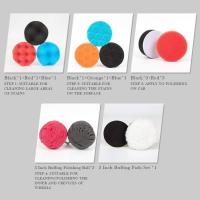 China 17PCS 3 Inch Car Polishing Pads Sponge Buffing Pads With M10 Drill Adapter for sale