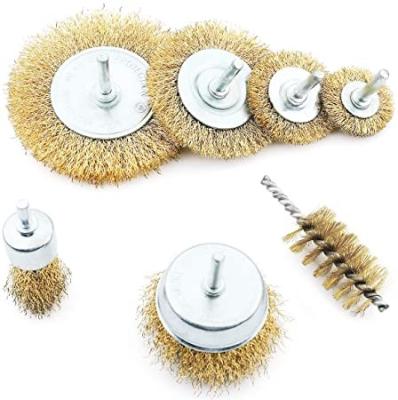 China Polishing Wire Brush Set 7 Piece With Clamping Shaft 6Mm for sale
