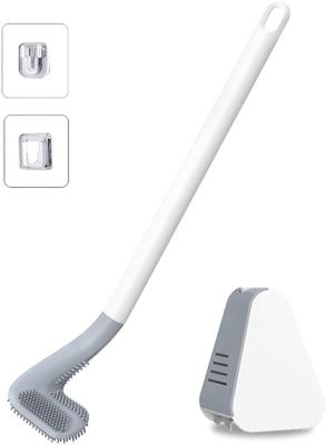 China Soft Elastic TPR Silicone Toilet Brush PP Filament White For Cleaning for sale