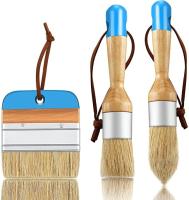 China 3 Pieces Blue Color Chalk And Wax Paint Brushes Bristle Stencil Brushes for sale