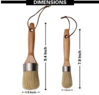 China 2PCS Chalk Paint Wax Brush Plated Ferrule  For Furniture for sale