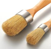 China 2PCS Chalk Paint Wax Brush Plated Ferrule  For Furniture for sale