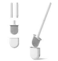 China Removable Handle Toilet Brush And Holder Set TPR For Bathroom Mounted for sale