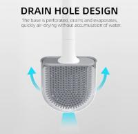 China Removable Handle Toilet Brush And Holder Set TPR For Bathroom Mounted for sale