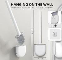 China Removable Handle Toilet Brush And Holder Set TPR For Bathroom Mounted for sale