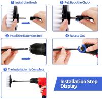 China 6pcs Car Cleaning Brush Kit For Cordless Screwdriver 2'' 3.5'' 4'' for sale