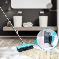 China Stiff Bristle Floor Scrubber Brush With Squeegee Indoor Outdoor for sale