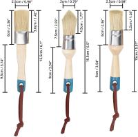 China Pure Bristle Wax Paint Brush 3 PCS Round For Lime Paint Milk Paint for sale