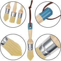 China Pure Bristle Wax Paint Brush 3 PCS Round For Lime Paint Milk Paint for sale