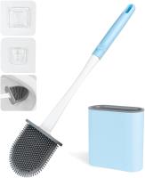China TPR Silicone Toilet Brush Set With Holder Wall Mounting Bathroom Use for sale