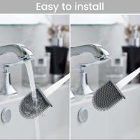 China TPR Silicone Toilet Brush Set With Holder Wall Mounting Bathroom Use for sale