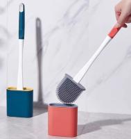 China TPR Silicone Toilet Brush Set With Holder Wall Mounting Bathroom Use for sale