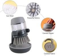 China Dishwasher Kitchen Scrub Brush With Integrated Detergent Soap Dispenser for sale