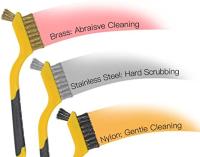 China 3 Pcs Metal Wire Brush Set Nylon Brass Stainless Steel Bristles for sale