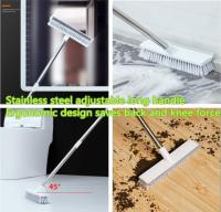 China 2 Pack Floor Scrub Brush With Long Handle Stiff Bristle for sale