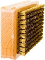China 3 Piece Ski Wax Brush Kit Rectangular Waxing With Brass Bristle for sale