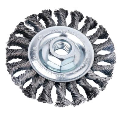China 4Inch Wire Wheel Brush Twist Knotted Carbon Steel For Grinder for sale