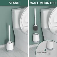 China 2 Pack Silicone Toilet Bowl Brush With Ventilated Drying Holder for sale