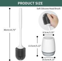 China 2 Pack Silicone Toilet Bowl Brush With Ventilated Drying Holder for sale