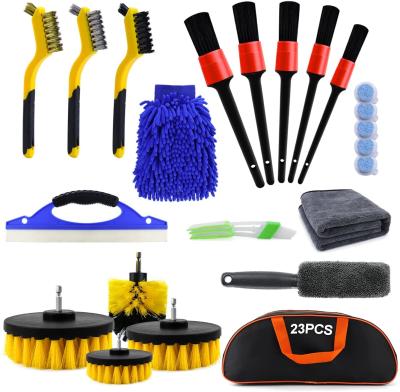 China 23PCS Car Detailing Brush Kit Microfiber For Interior Exterior for sale