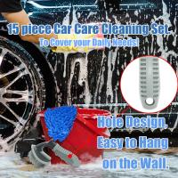 China 15 Pieces Car Detailing Brush Kit Microfibre Tire Brush Used for sale