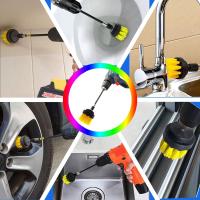 China Cleaning 3PC Drill Brush Attachment Set With 150Mm Extension Rod for sale