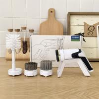 China Cordless Kitchen Scrubber Brush With 4 Replaceable Heads Electric Spin Scrubber for sale