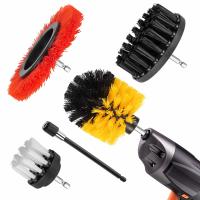China Hard Bristles Drill Brush Attachment Set 5 Pcs For Cordless Screwdriver for sale