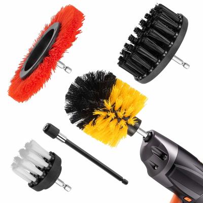 China Hard Bristles Drill Brush Attachment Set 5 Pcs For Cordless Screwdriver for sale