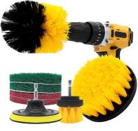 China Bathtub Toilet Shower 8 Piece Drill Brush Set With Scrub Pads Sponge for sale