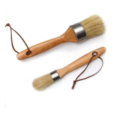 China 2PCS Chalk Paint Brush Set Round For Furniture Stencils for sale