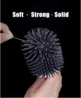 China White Toilet Brush And Holder Set Silicone Bristles With Tweezers for sale