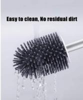 China White Toilet Brush And Holder Set Silicone Bristles With Tweezers for sale