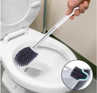 China White Toilet Brush And Holder Set Silicone Bristles With Tweezers for sale