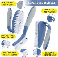 China Cleaning Shower 3pcs Scrub Brush Set With Ergonomic Handle And Bristles for sale