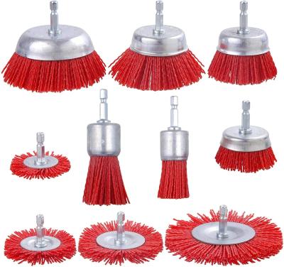 China Nylon Filament Abrasive Wire Wheel Brush Set 10 Pack for sale