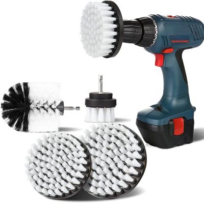 China Carpet Electric Drill Cleaning Brush , 4 Pcs Rotating Brush Cleaning With Soft Bristles for sale