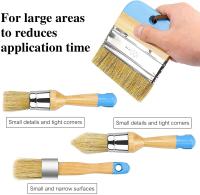 China 4 Pieces Chalk Paint Brush Wood Chalk And Wax Brushes Natural Stencil Brushes for sale