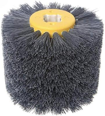 China Abrasive Wire Drawing Wheel Drum Burnishing Polishing Brush For Wooden Furniture for sale