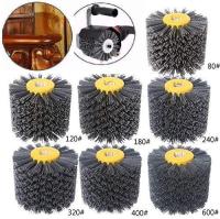 China Abrasive Wire Drawing Wheel Drum Burnishing Polishing Brush For Wooden Furniture for sale