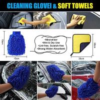 China 20 Pcs Car Detailing Brushes Kit With Boar 1/4'' Drill Brushes Sponge Pad Wash for sale