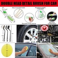 China 20 Pcs Car Detailing Brushes Kit With Boar 1/4'' Drill Brushes Sponge Pad Wash for sale